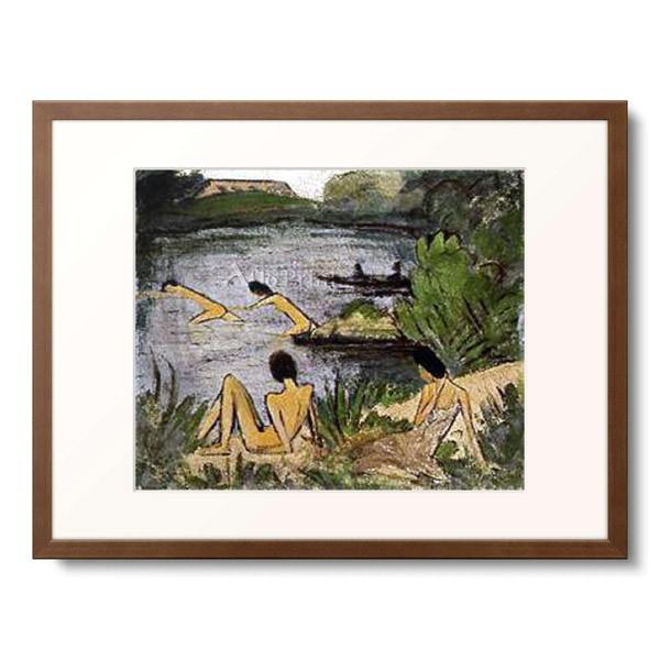 Artist:  Mueller, Otto,1874-1930 Imagetitle:  Badende Madchen. Dimensions:  80 x 99 cm Medium:  Oil/Canvas Location:  Pr...