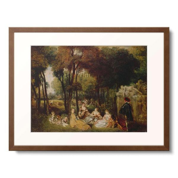 作家名:アントワーヌ・ヴァトータイトル:シャンゼリゼ（エリュシオンの園）Artist: Watteau, Jean Antoine,1684-1721 Imagetitle:Landliches Treffen neben einem Br...