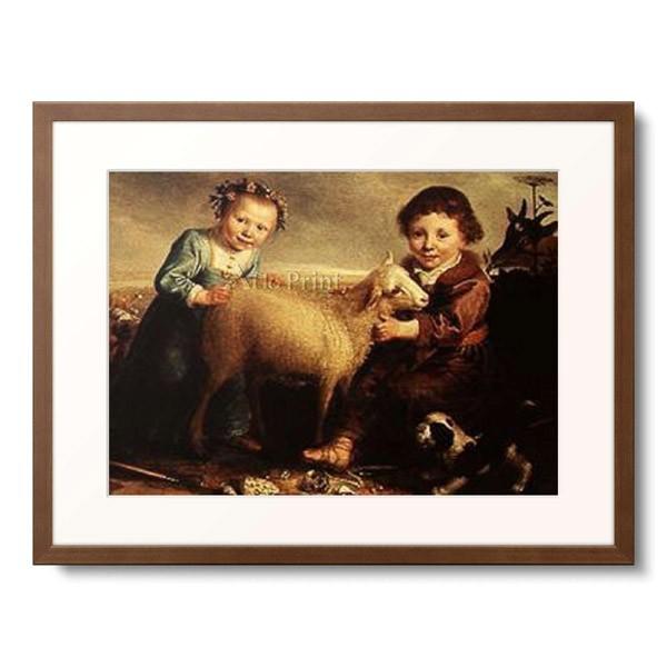 Artist:  Cuyp, Jacob,1594-1651/52 Imagetitle:  Zwei Kinder mit Lamm. Dimensions:  78,5 x 107 cm. Medium:  wood Location:...