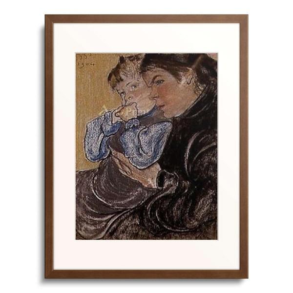 Artist:  Wyspianski, Stanislaw,1869-1907 Imagetitle:  Portrait der Zofia Zelenska mit ihrem Kind. 1905. Dimensions:  63,...