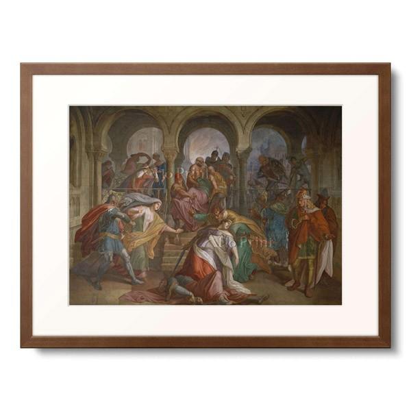 Artist:  Schnorr von Carolsfeld, Julius,1794-1872 Imagetitle:  Kriemhilds Tod. 1849. Fresko im Saal der Rache (Nibelunge...