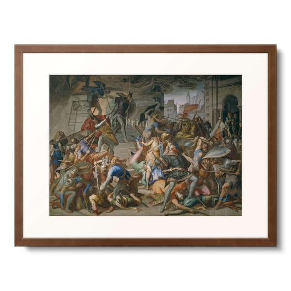 Artist:  Schnorr von Carolsfeld, Julius,1794-1872 Imagetitle:  The Fight on the Staircase. Fresco in the Hall of Vengean...