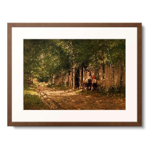 Artist:  Grigorescu, Nicolae Jon,1838-1907 Imagetitle:  Am Gartenzaun (Rumanien). 1890. Location:  Bukarest, Kunstmuseum