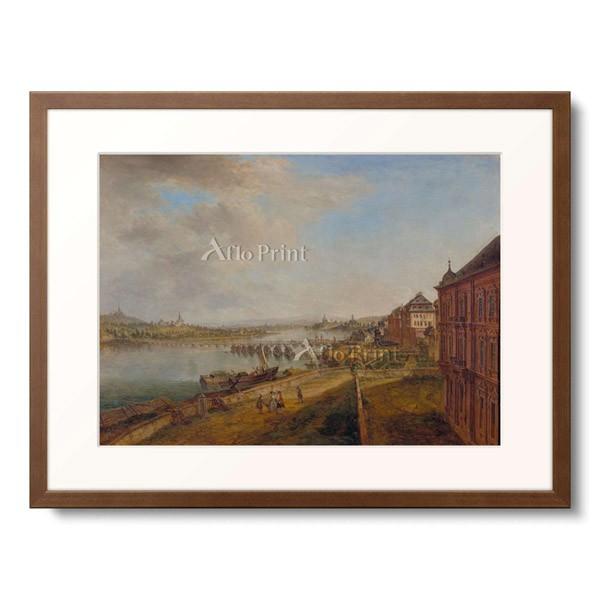 Artist:  Schutz d.A., Christian Georg,1718-1792 Imagetitle:  Ansicht des Mainzer Rheinufers von der Martinsburg her. 178...