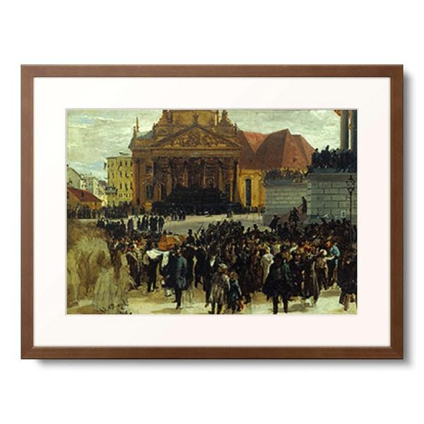 Artist:  Menzel, Adolph von,1815-1905 Imagetitle:  Die Aufbahrung der Gefallenen der Marzrevolution in Berlin. 1848. Dim...