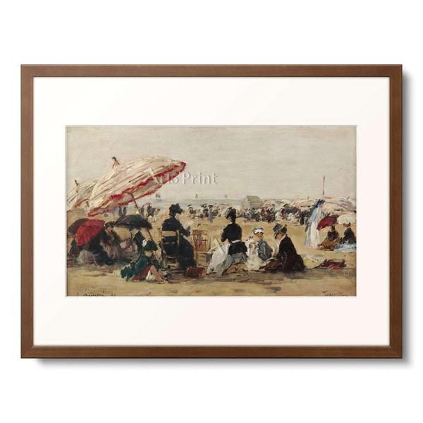 作家名:ウジェーヌ・ブーダン印象派Artist:Boudin, Eugene,1824-1898 Imagetitle:The Beach (La Plage). 1894. Dimensions:14 x 23,5 cm Medium:O...
