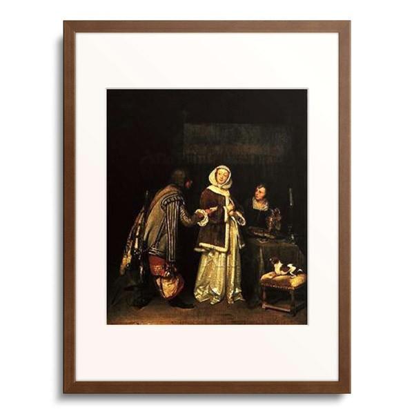 作家名:ヘラルト・テル・ボルフArtist:Borch, Gerard ter,1617-1681Imagetitle:The Refused Letter. About 1655 Dimensions:46 x 46,5 cm Mediu...