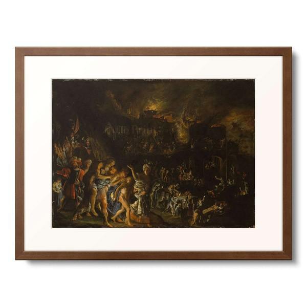 作家名:アダム・エルスハイマーArtist:Elsheimer, Adam,1578-1610 Imagetitle:Der Brand von Troja (Aeneas tragt seinen Vater aus dem brenne...