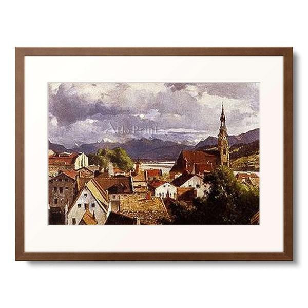 Artist:  Bolze, Carl,1832-1913 Imagetitle:  Blick auf Bad Tolz (Oberbayern). Dimensions:  30,3 x 45,5 cm. Location:  Pri...