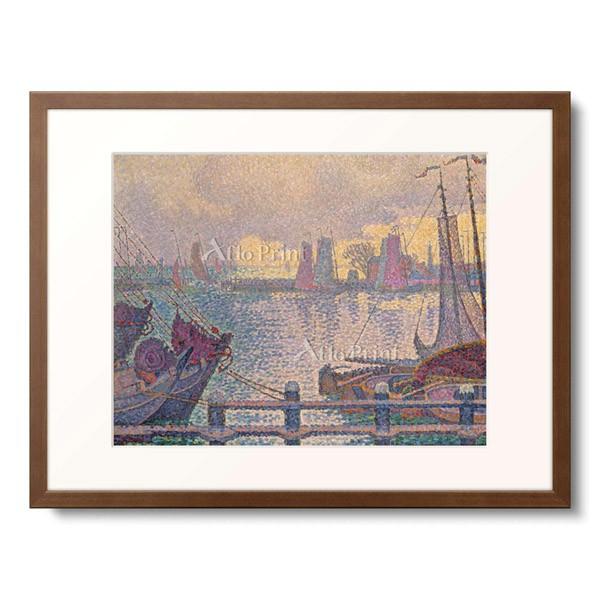 作家名:ポール・シニャック  ( 1863年 - 1935年 ) 国籍:フランス ジャンル:印象派　新印象派  Artist: Signac, Paul,1863-1935 Imagetitle:The port of Volendam.
