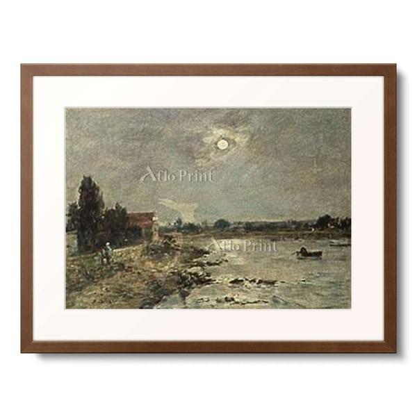 作家名:ウジェーヌ・ブーダン印象派Artist:Boudin, Eugene,1824-1898 Imagetitle:Vollmond (Les Bords de la Touques). 1890 Dimensions:40,8 x 5...