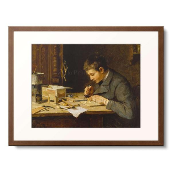 Artist:  Marc, Wilhelm,1839-1907 Imagetitle:  Son Franz at this wood blades. Ca. 1895. Location:  Kochel, Franz-Marc-Museum