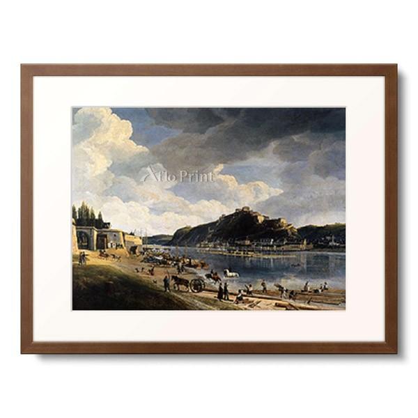Artist:  Lasinsky, Johann Adolf,1808-1871 Imagetitle:  View of the banks of the Rhine river and of Ehrenbreitstein Fortr...