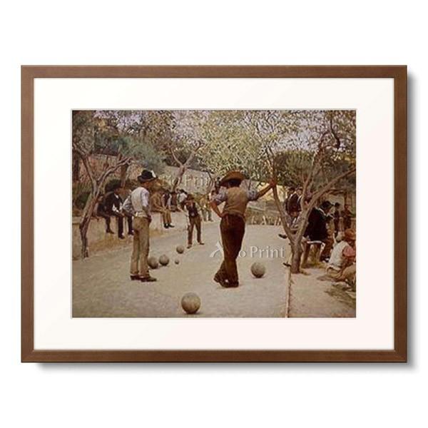 Artist:  Focardi, Ruggiero Imagetitle:  Beim Bocciaspielen. Dimensions:  74,3 x 102 cm Location:  Christie's Images Ltd