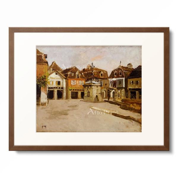 作家名： フリッツ・タヴロウ ( 1847年 - 1906年 ) 国籍： ノルウェー ジャンル： 印象派 Artist: Thaulow, Frits,1847-1906 Imagetitle: Kleinstadtplatz. Dimen...