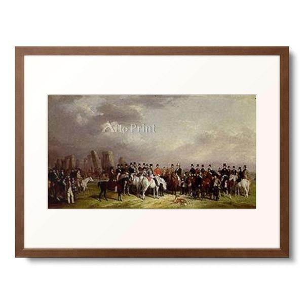 Artist:  Barraud,Williamu.Henry,(1810-50)u(1811-74) Imagetitle:  Treffen zur Hetzjagd von Wiltshire, im Hintergrund die ...