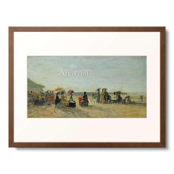 作家名:ウジェーヌ・ブーダン印象派Artist:Boudin, Eugene,1824-1898 Imagetitle:Beach Scene, Trouville. 1871 Dimensions:21,4 x 40,3 cm Mediu...