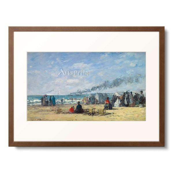 作家名:ウジェーヌ・ブーダン印象派Artist:Boudin, Eugene,1824-1898 Imagetitle:Strandleben in Trouville. 1868. Dimensions:21,4 x 34,6 cm Me...
