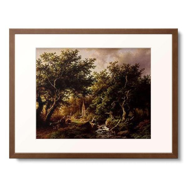 Artist:  Koekkoek, Barend Cornelisz,1803-1862 Imagetitle:  Waldlandschaft mit Kapelle. 1854. Dimensions:  61 x 77,5 cm M...