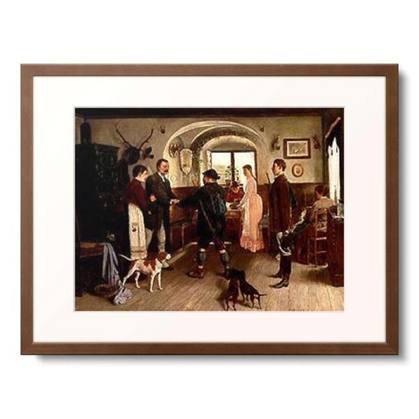 Artist:  Haussler, Franz Erdmann Imagetitle:  Der Besuch im Forsthaus. Dimensions:  78 x 102 cm Location:  Christie's Im...
