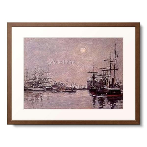 作家名:ウジェーヌ・ブーダン印象派Artist:Boudin, Eugene,1824-1898 Imagetitle:Nebeltag im Hafen von Le Havre. Dimensions:20,8 x 28,9 cm Me...