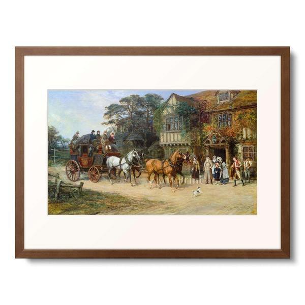 Artist:  Hardy, Heywood,1842-1933 Imagetitle:  Ankunft einer Postkutsche. Dimensions:  75 x 125,7 cm Location:  Christie...