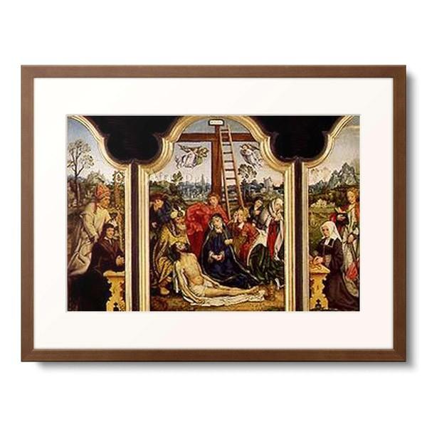 Artist:  Meister von Frankfurt,um1460-nach1511 Imagetitle:  Altar mit Beweinung Christi, sowie den Hll.Hugo und Katharin...