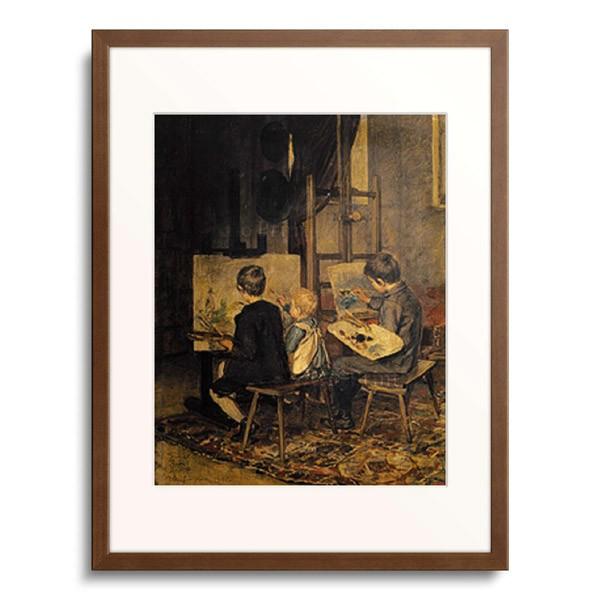 Artist:  Defregger, Franz von,1835-1921 Imagetitle:  Franzl, Hansl und Friedl beim Malen an der Staffelei. 1892. Locatio...