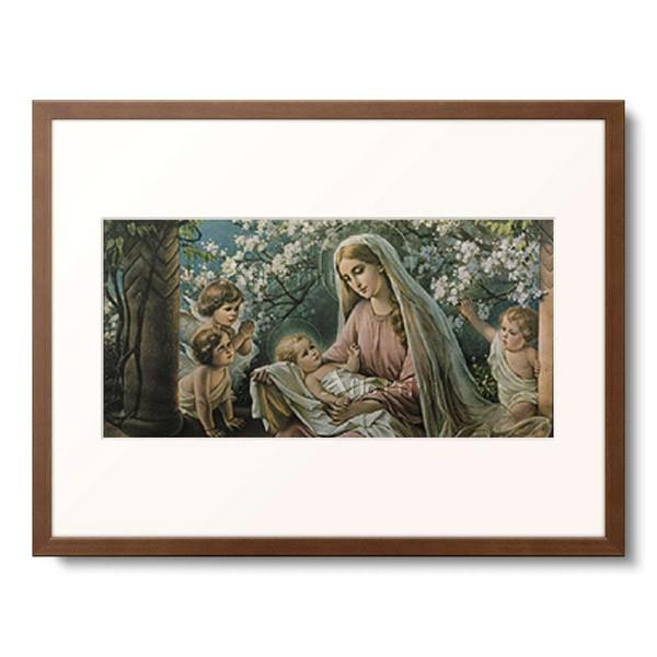 Artist:  Anonymous Imagetitle:  Maria unter Kirschbluten mit Jesuskind und Engeln. Um 1900. Location:  Private Collection