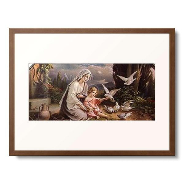 Artist:  Anonymous Imagetitle:  Maria und das Jesuskind mit Tauben spielend in einer idealisierten Location:  Private Co...