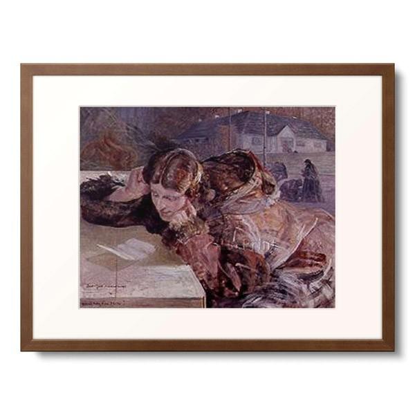 Artist:  Malczewski, Jacek,1854-1929 Imagetitle:  Der Brief. 1911. Dimensions:  75,5 x 96 cm Medium:  Oil/Wood