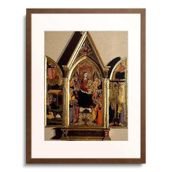 Artist:  Meister der Misericordia,um1355-1390 Imagetitle:  Movable-Triptychon. Madonna mit Kind und Heiligen, auf den Fl...