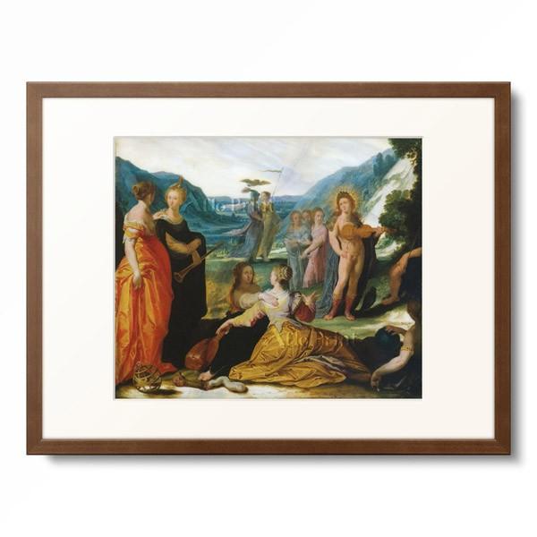 Artist: Spranger, Bartholomaus,1546-1611 Imagetitle: Apollo, Pallas and the muses. Dimensions: 37 x 49 cm Medium: Marble...