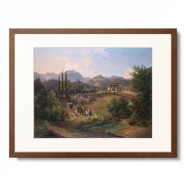 Artist: Schiffer, Anton,1811-1876 Imagetitle: Empfang des ersten Zuges Wien-Gloggnitz in der Station Gloggnitz, 5.Marz 1...