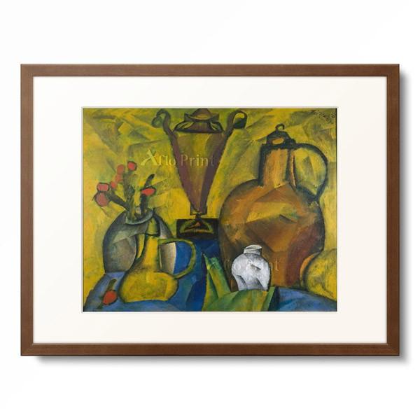 所蔵：クンストパラスト美術館Artist: Feininger, Lyonel,1871-1956 Imagetitle: Yellow still life with samowar. 1916. Dimensions: 80,5 x 1...