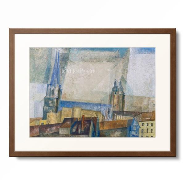 Artist: Feininger, Lyonel,1871-1956 Imagetitle: Turme uber der Stadt (Halle). 1931. Dimensions: 88,3 x 124 cm Medium: Oi...