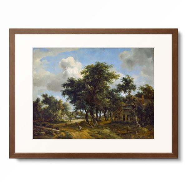 所蔵： 絵画館｜ベルリン国立美術館｜ベルリン｜ドイツ Artist: Hobbema, Meindert,1638-1709 Imagetitle: Village street under trees. About 1665. Dimen...