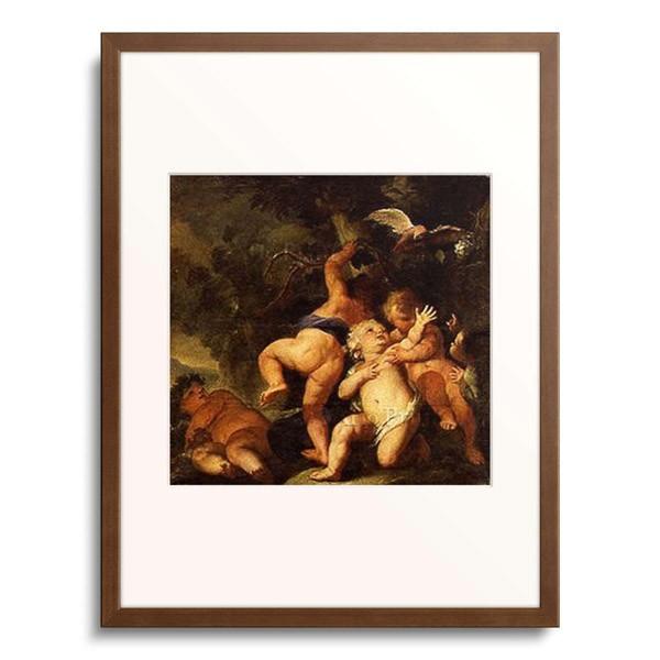 Artist:  Strudel, Peter von,1660-1714 Imagetitle:  Spielende Putten mit Weinlaub und Papagei. Dimensions:  148 x 156 cm ...