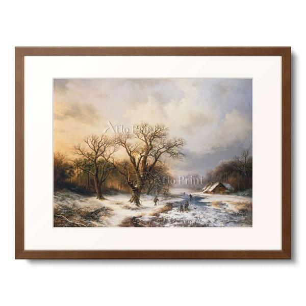 Artist:  Koekkoek, Barend Cornelisz,1803-1862 Imagetitle:  Winterlandschaft mit Eislaufern und Reisigsammlern. 1849. Loc...