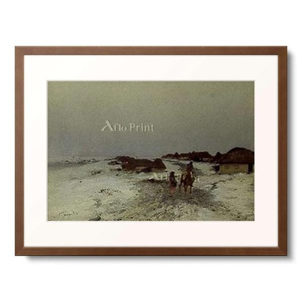 Artist:  Pochitonow, Iwan Pawlowitsch,1850-1923 Imagetitle:  Dammerung im Winter. Location:  Kiew, Ukrainisches Kunstmuseum