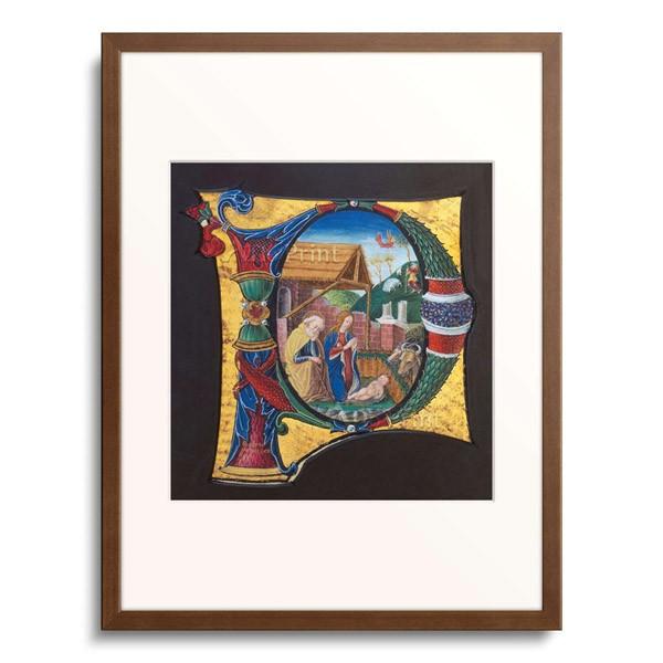 Artist:  Handschrift Imagetitle:  Historiated initial 'P' depicting the Nativity. Location:  Christie's Images Ltd