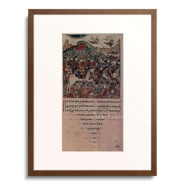 Artist:  Handschrift Imagetitle:  Die Kulikow-Schlacht (Ende des 16.Jh.), aus der Lebensbeschreibung des Sergius Rodones...