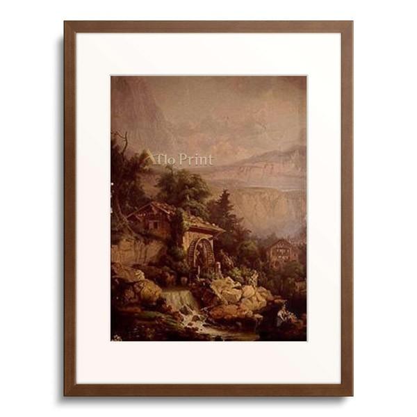 Artist:  Navratil, Josef,1798-1865 Imagetitle:  Alpenlandschaft mit Wassermuhle. Wandgemalde. Location:  Prag, Vavra-Haus