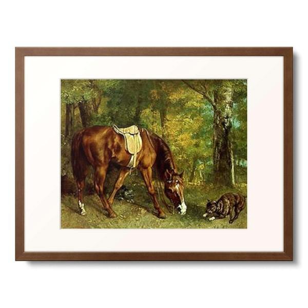 作家名:ギュスターヴ・クールベ  (1819年 - 1877年)国籍:フランスジャンル:写実主義 Artist: Courbet, Gustave,1819-1877 Imagetitle:Pferd im Walde. 1863. Dim...