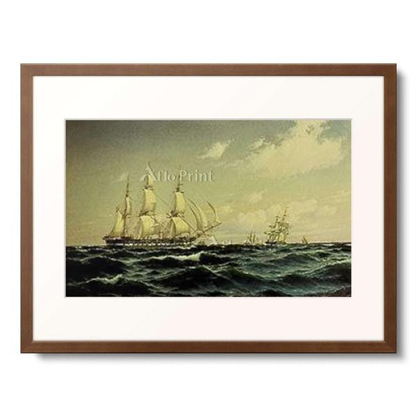 Artist:  Locher, Carl,1851-1915 Imagetitle:  Die Fregatte Fyen in leichter Brise. 1875. Dimensions:  96,5 x 150,5 cm Loc...