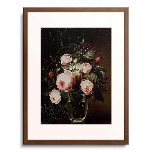Artist:  Monogrammist M.L,Mitte 19.Jh. Imagetitle:  Rosa Rosen in einer Vase. 1859. Dimensions:  36,3 x 27,4 cm Medium: ...