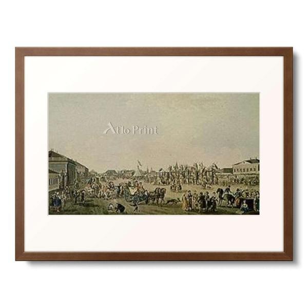 Artist:  Lory, Gabriel,1763-1840 Imagetitle:  Kirmestreiben im Moskauer Vorort Podnowinsk um 1800. Dimensions:  38,2 x 6...