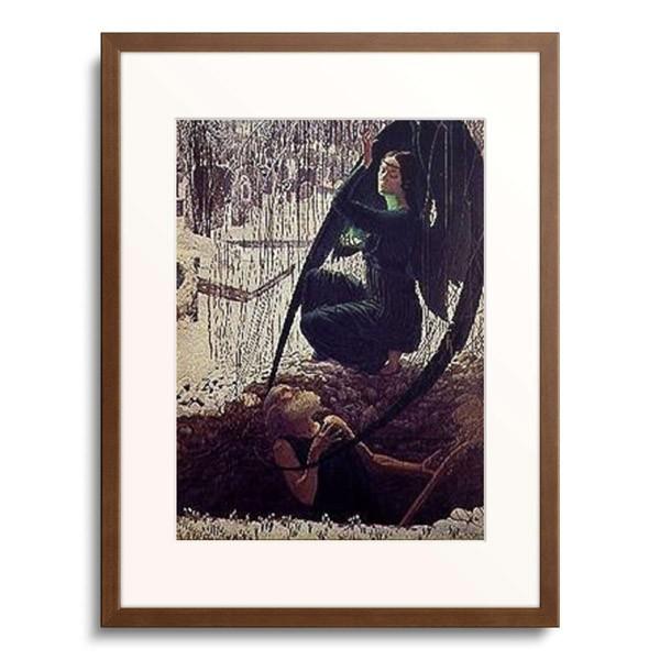 所蔵：ルーヴル美術館Artist:  Schwabe, Carlos,1866-1926 Imagetitle:  Der Totengraber und der Todesengel. 1895/1900. Dimensions:  75...