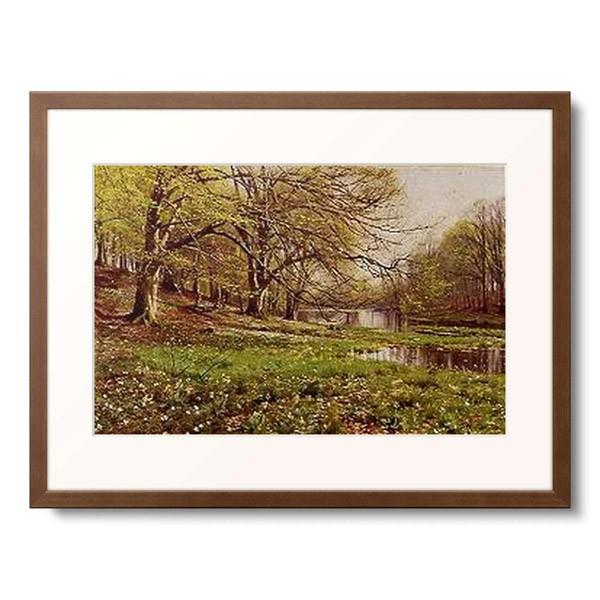 作家名:ペーダー・モルク・モンステッドArtist: Moensted, Peder,1859-1941 Imagetitle:Fluslandschaft im Fruhling mit spielenden Kindern. 1906....