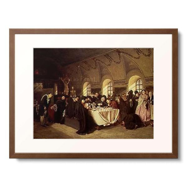 作家名:ワシーリー・ペローフArtist: Perov, Vasily,1833-1882 国籍:ロシアImagetitle:Das Mahl. 所蔵:Moscow, Tretyakov Gallery